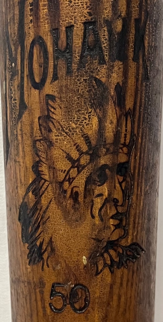 Rare Antique "mohawk" Baseball Bat W Indian Chief Bust Mark Auction