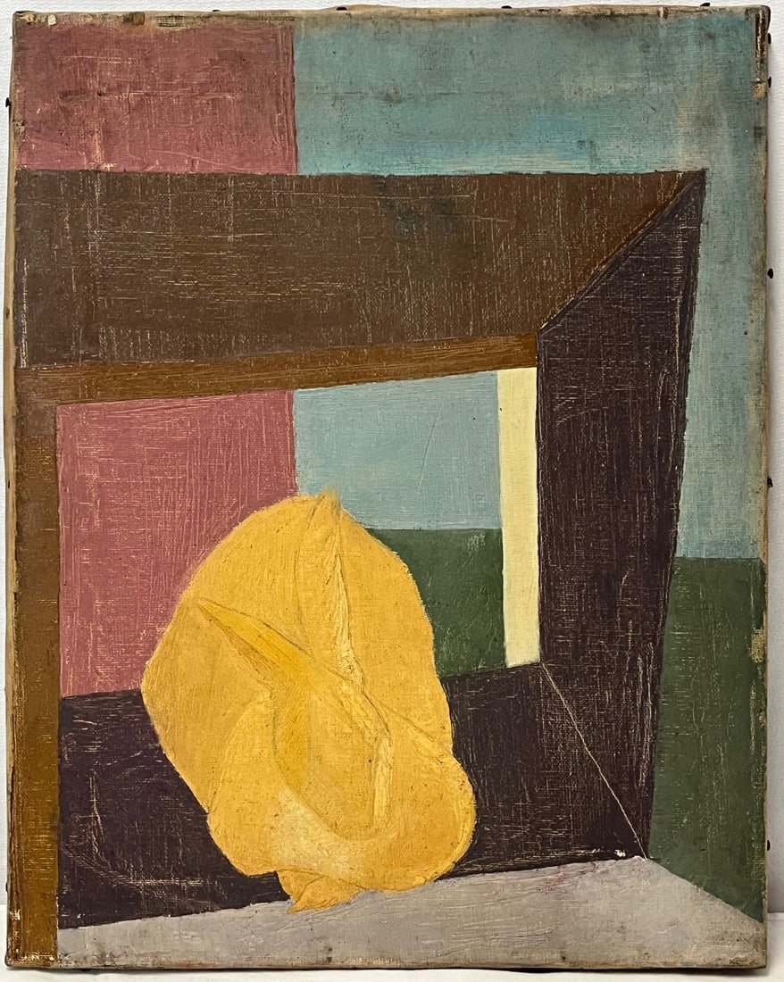 Oil On Canvas 'lying Rabbit' By Royal Lewando (mid 20th C.) Auction