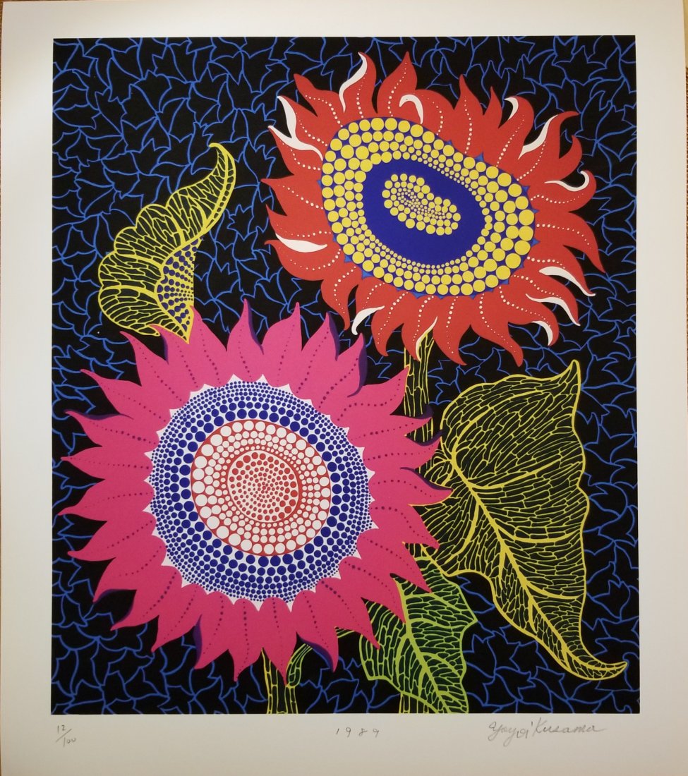 Yayoi Kusama Screenprint On Paper Sunflower