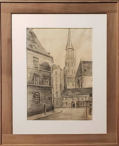 Adolf Hitler Pencil Drawing On Paper With Coa