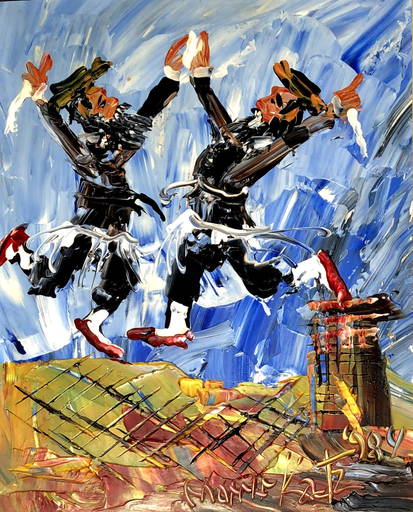 Morris Katz Rabbis Dancing On The Roof