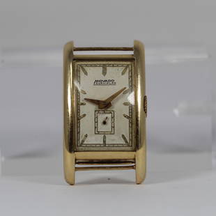 Vintage Movado Curviplan Rectangular Wristwatch In