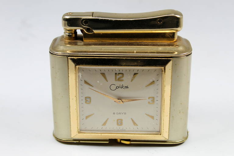 Antique Colibri Table Lighter & 8 Days Movement Clock
