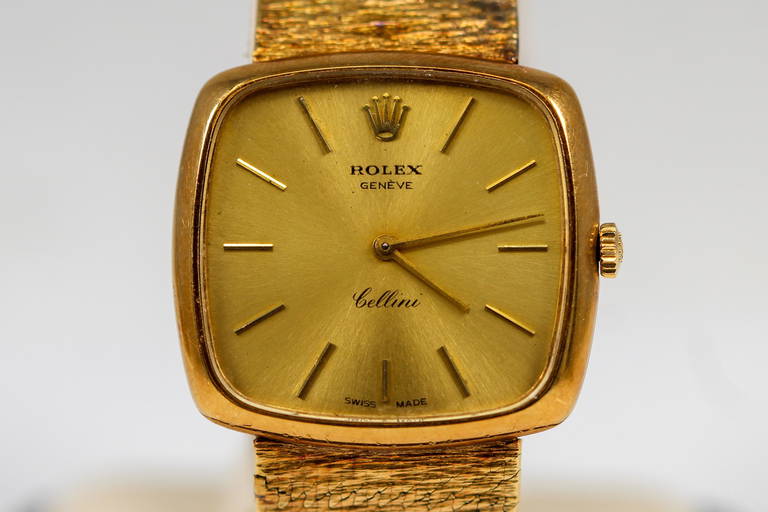 Vintage Rolex Geneve Cellini Square Shaped Wristwatch