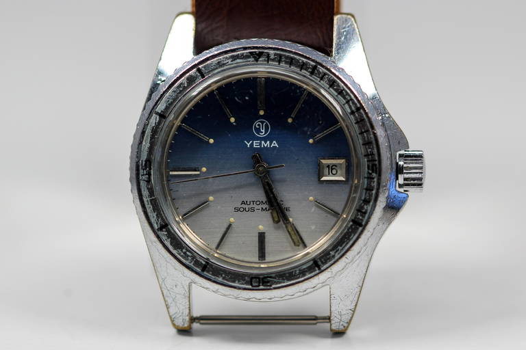 Vintage Yema Sous Marine Automatic With Date Wristwatch
