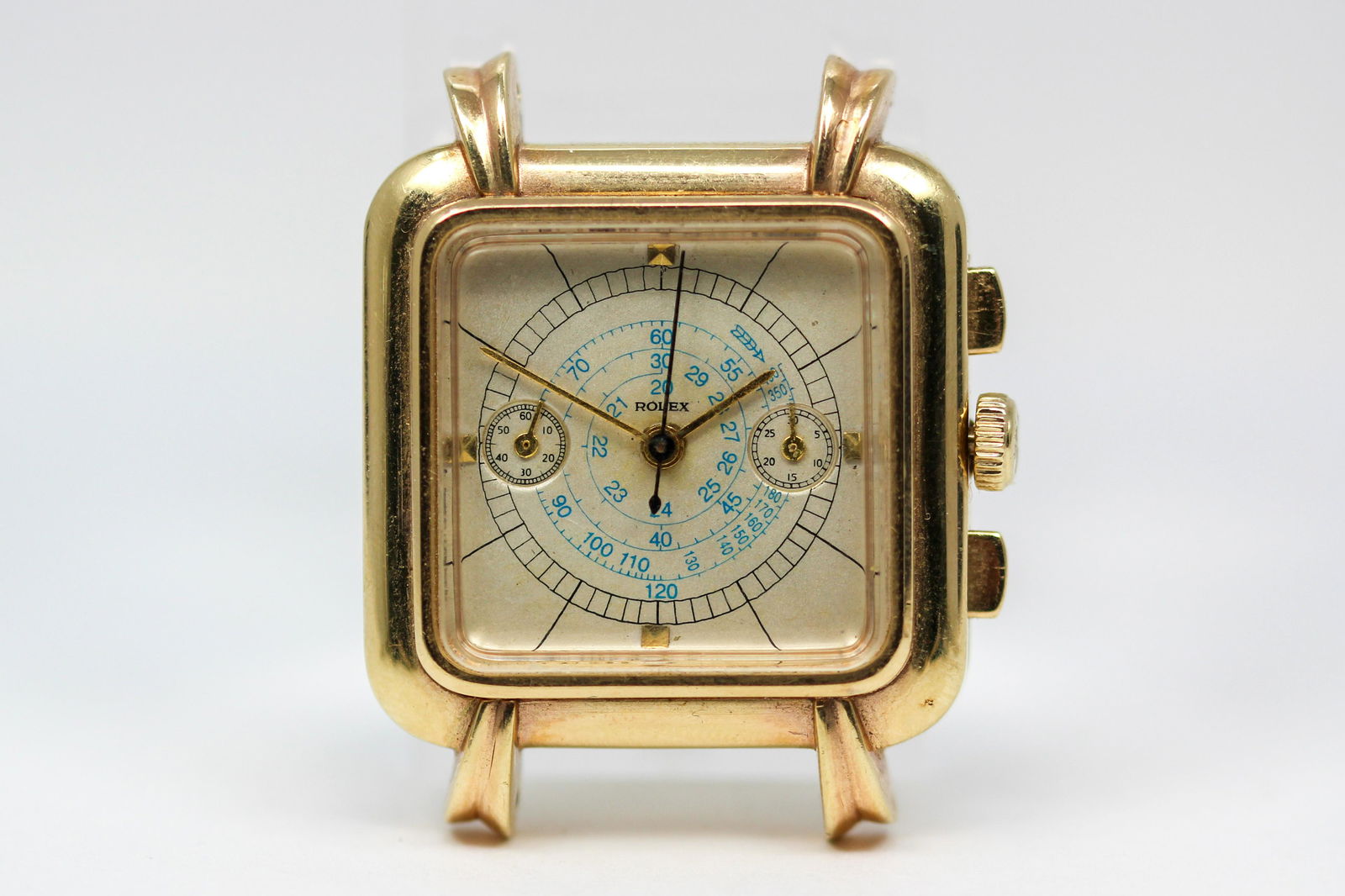 Vintage Rolex Chronograph Square Wristwatch in 18k Yellow Gold (#0091 ...