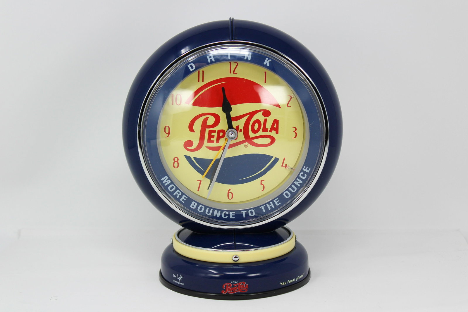 Vintage Pepsi Cola Light Up Mini Gasoline Globe Alarm Clock