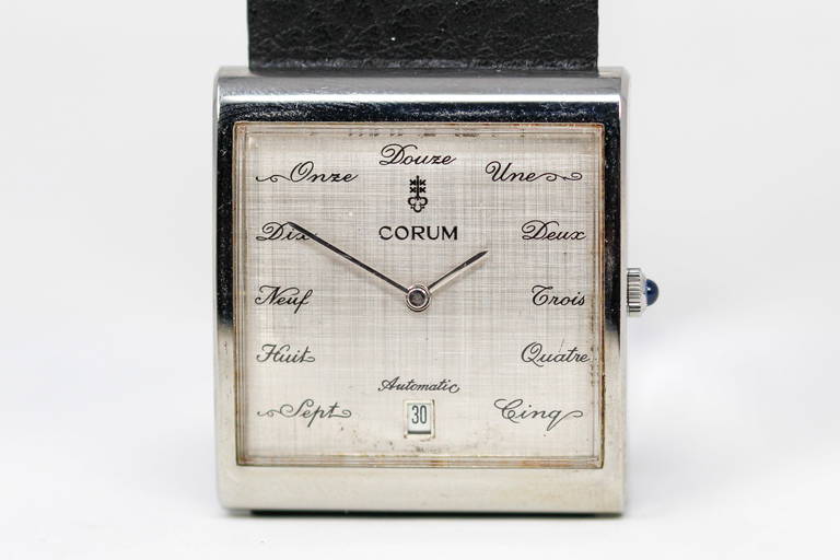 Vintage Corum Automatic With Date Square Wristwatch With Corum Box And ...