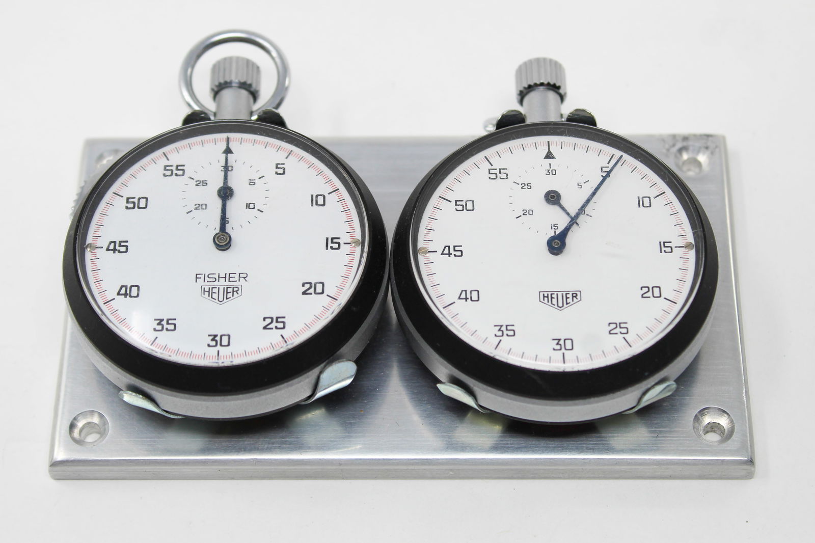 Stainless Steel Vintage Heuer Fisher Dashboard Timer Stopwatches Set ...