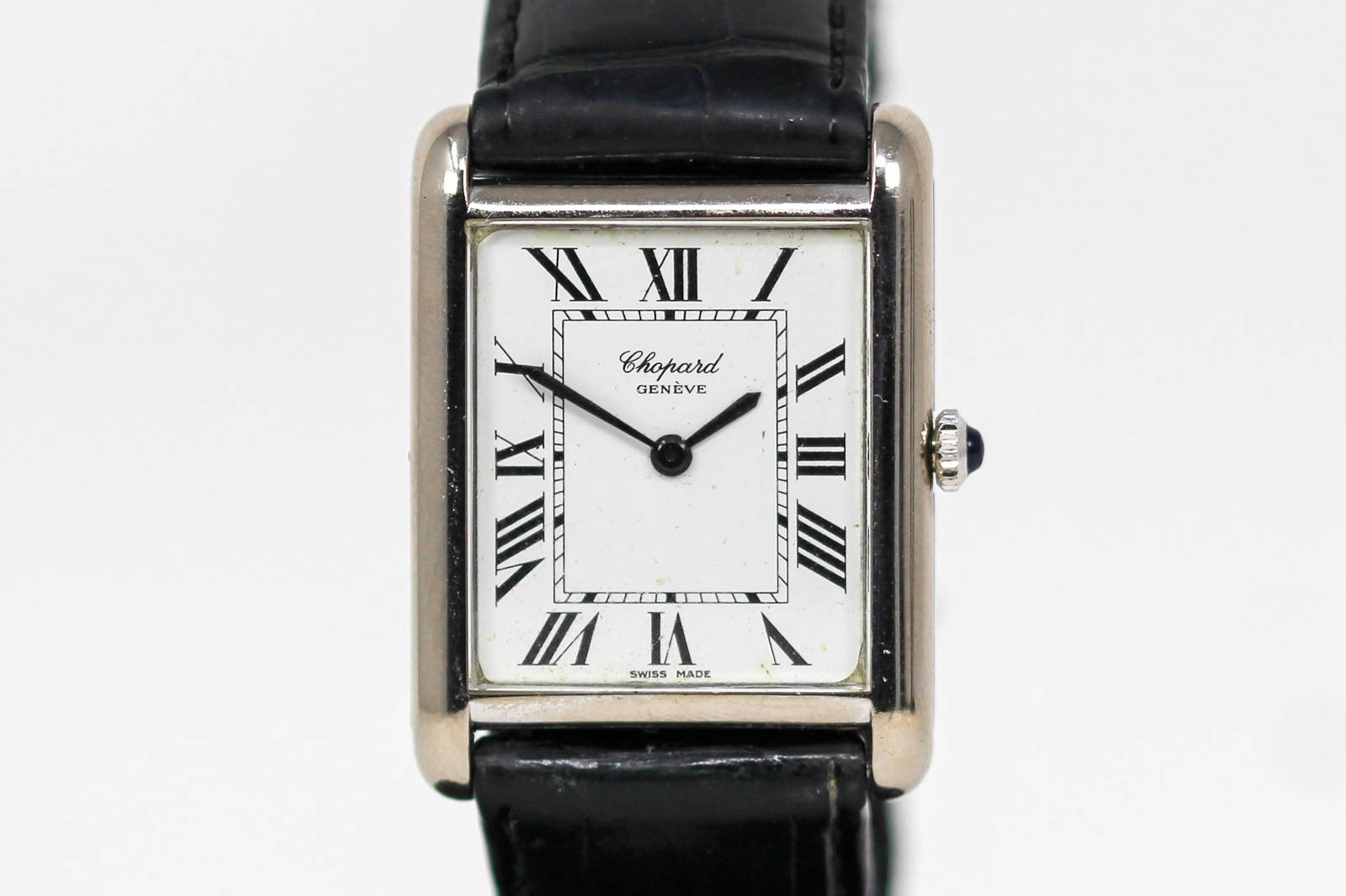 Chopard Geneve Rectangular Wristwatch In 18k White Gold Auction