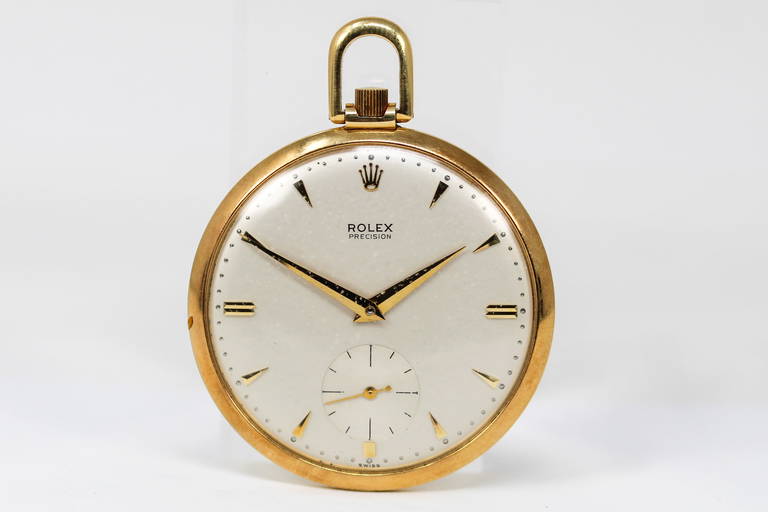 Vintage Rolex Precision Pocketwatch In 18k Yellow Gold With Rolex Box