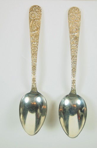 Antique Sterling Silver Repousse Spoons S. Kirk & Son