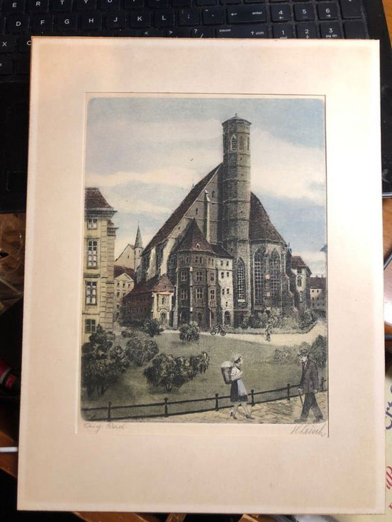 Vintage Early 1900’s Austrian Artist H. Leisch Etching