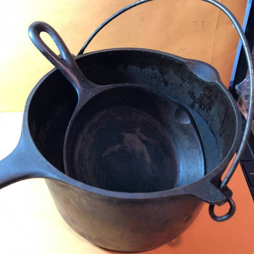 Scarce Antique Griswold Cast Iron Deep Fat Fryer #1003