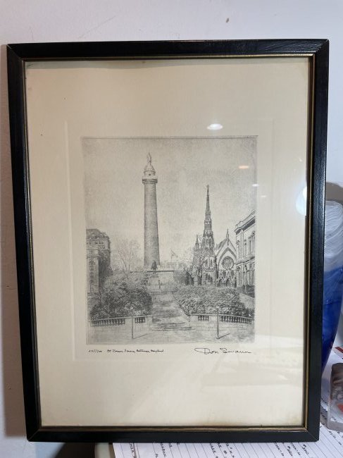 Don Swann Mt. Vernon Square Balt., Md. 235/300 Etching.