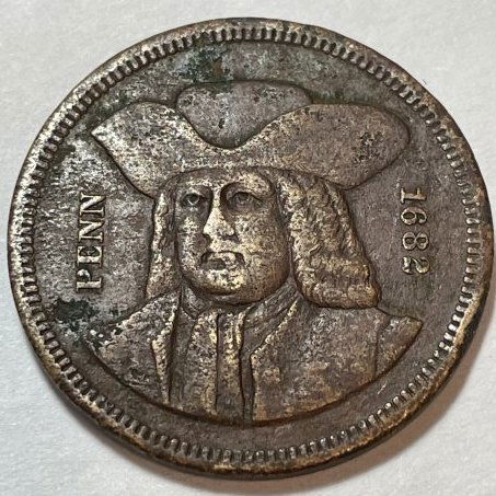 1882 Pennsylvania Bicentennial/william Penn Token/medal