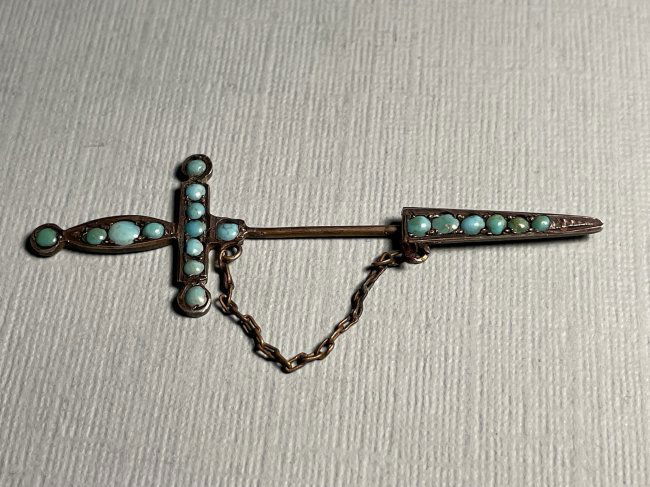 ANTIQUE SCARCE VICTORIAN ERA 800 SILVER & TURQUOISE SWORD TOOTHPICK ...