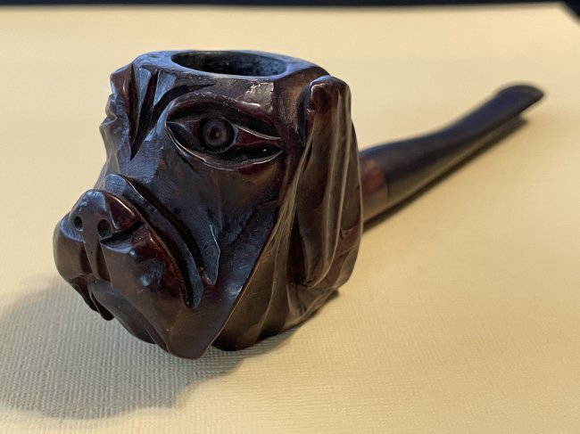 Vintage Carved Hound Dog Imported Briar Tobacco Pipe Preowned From An ...