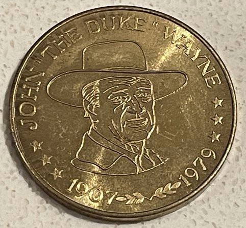 Vintage 1979 John Wayne Brass Coin Club Medal In Good Condition.