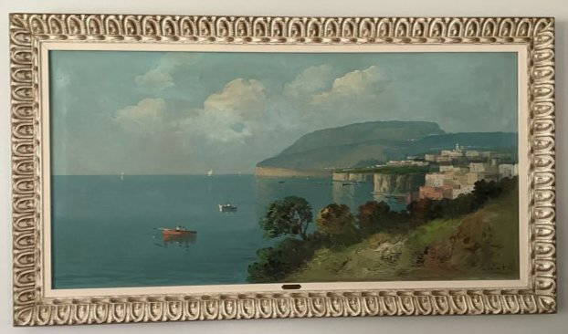 Mid-century 't.salvati' Signed Oil On Canvas Of The Capri Coast Of ...