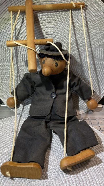 Handmade Original Rag Doll Marionette Puppet On Strings 15" Tall ...