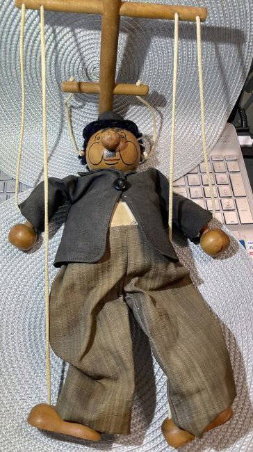 Handmade Original Rag Doll Marionette Puppet On Strings 15" Tall ...