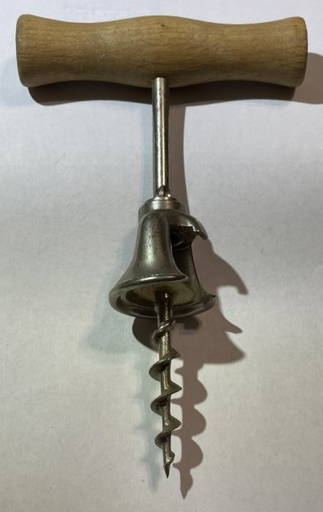 Vintage All Wooden Handle Corkscrew 5.50" Tall.