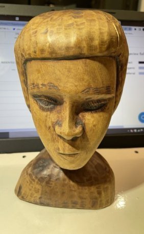Vtg 1982 Figurative Folk Art Wood Carving By Jamaican Artist Peter Nish ...
