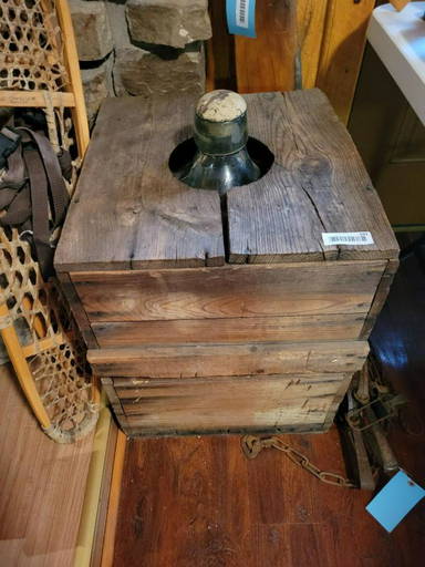 10 Gallon Glass Jug In Wooden Shipping Crate, No Markings On Jug