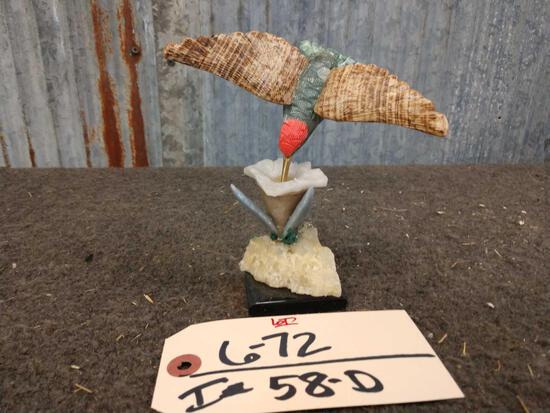 Peruvian Hand Carved Stone Hummingbird Statue