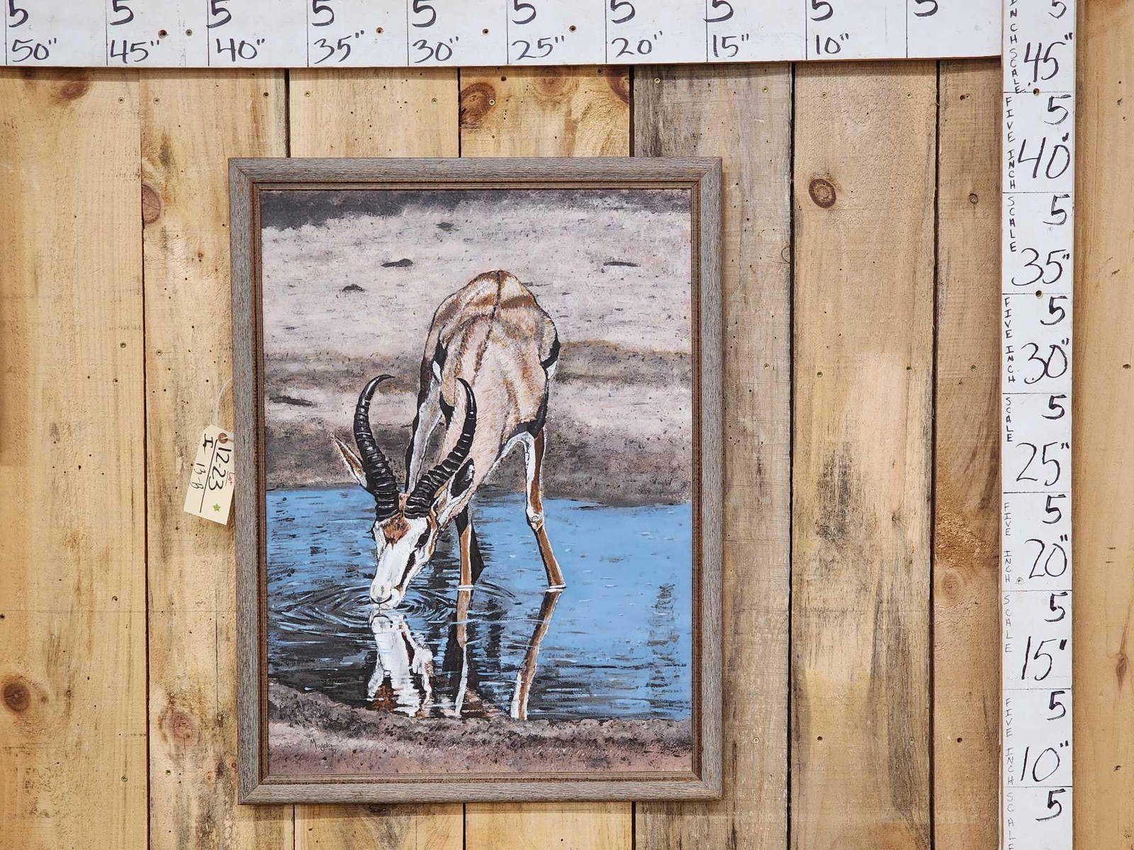 Oil On Canvas Painting Featuring African Springbok Auction
