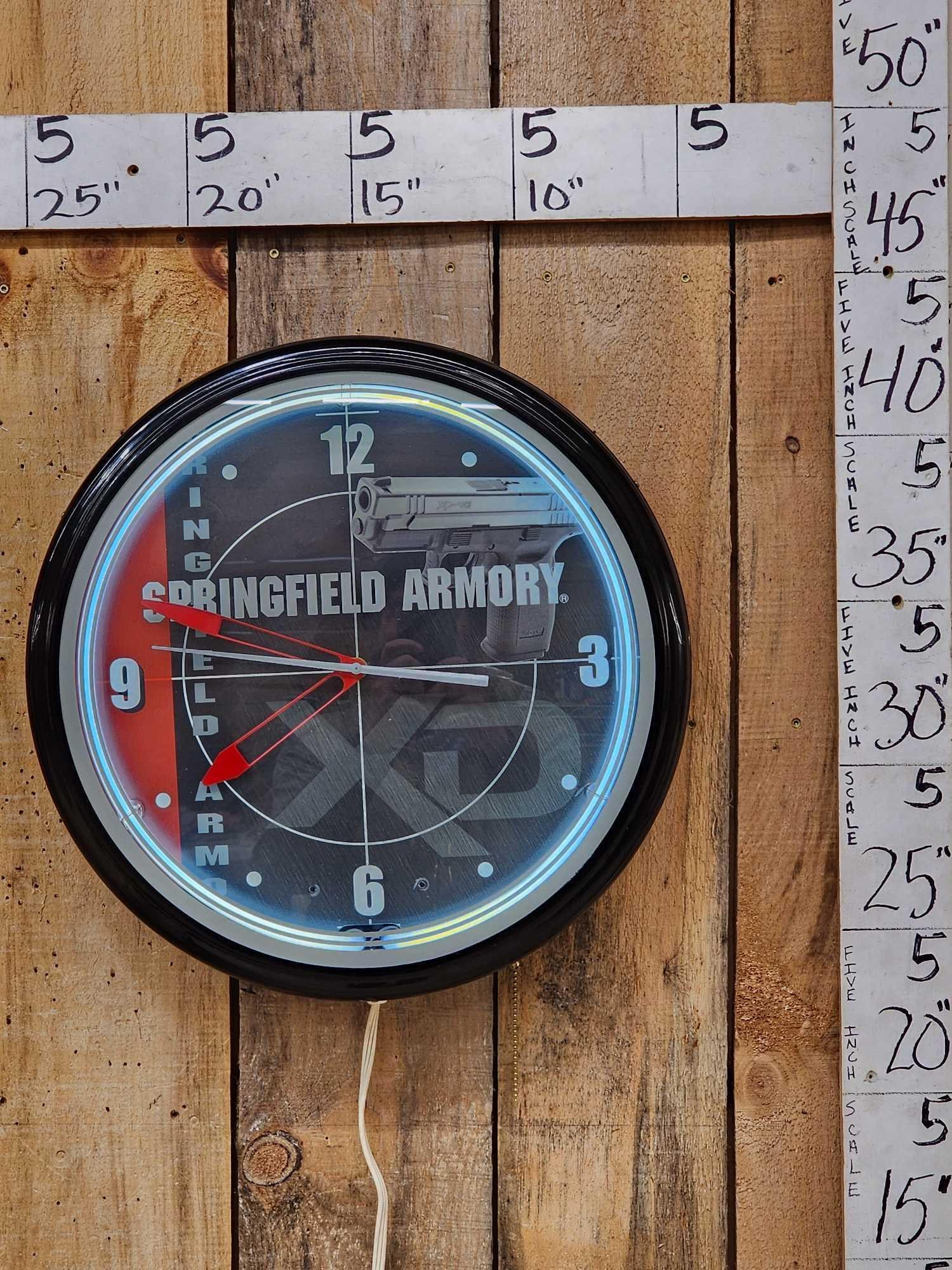 Springfield Armory Neon Lighted Clock Auction