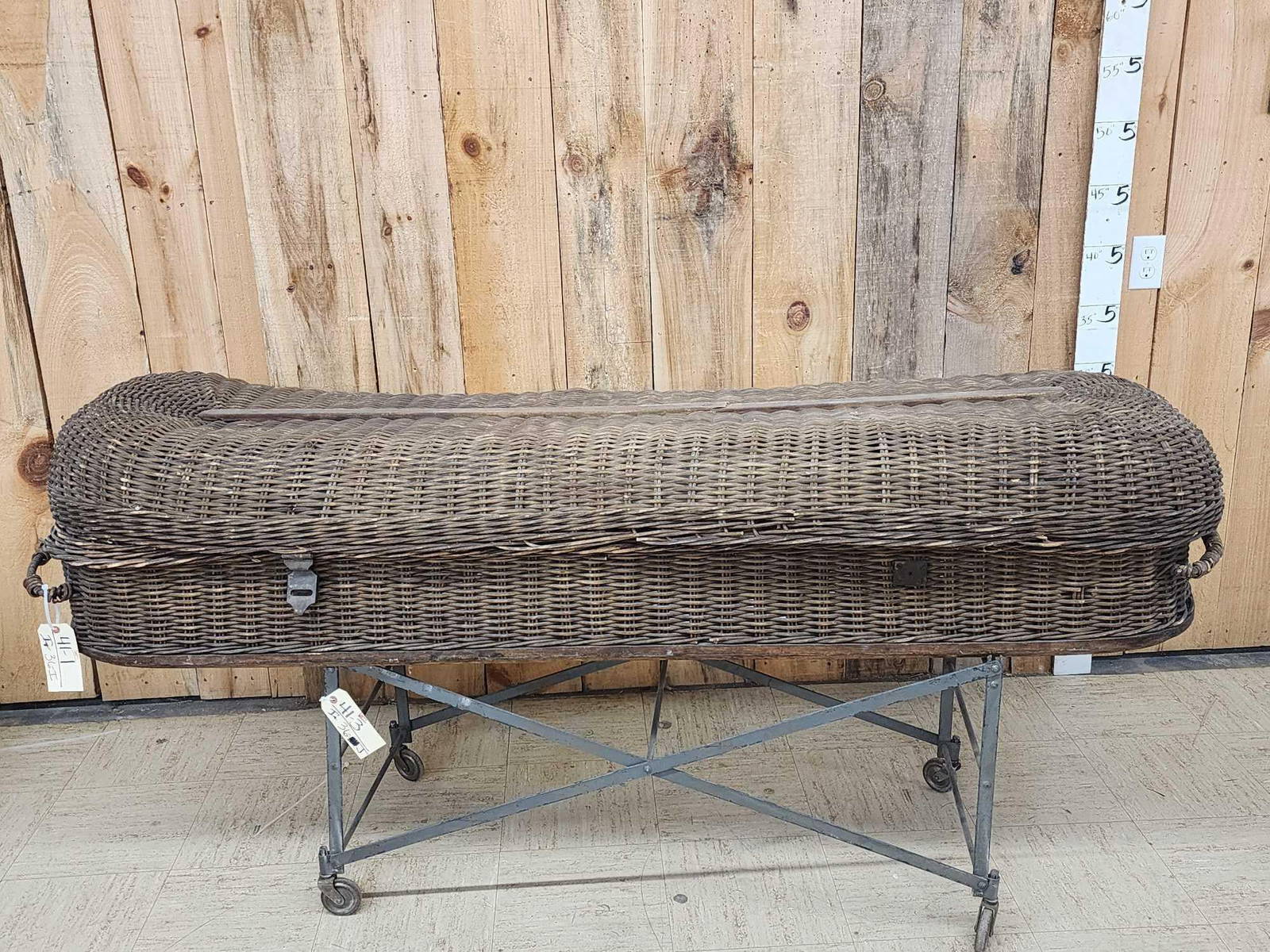 1800s Wicker Viewing Casket Auction