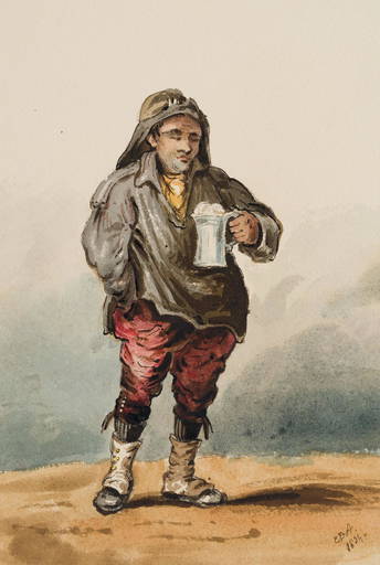 E. D'alton (1772 1840), Sailor With Beer, 1834, Watercolor