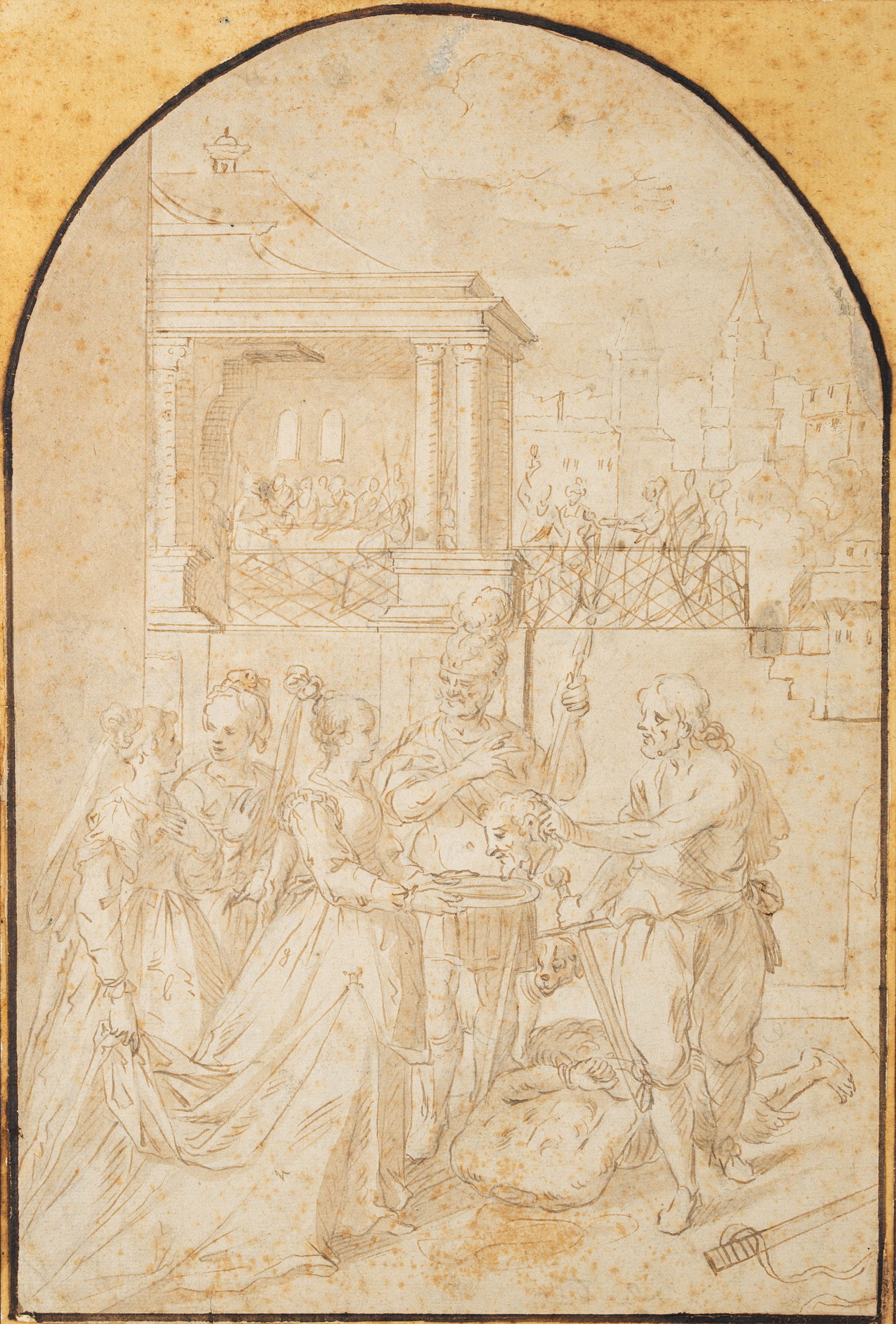 J. Heintz (1564-1609) Successor, Salome With The Head Of John, Pen ...