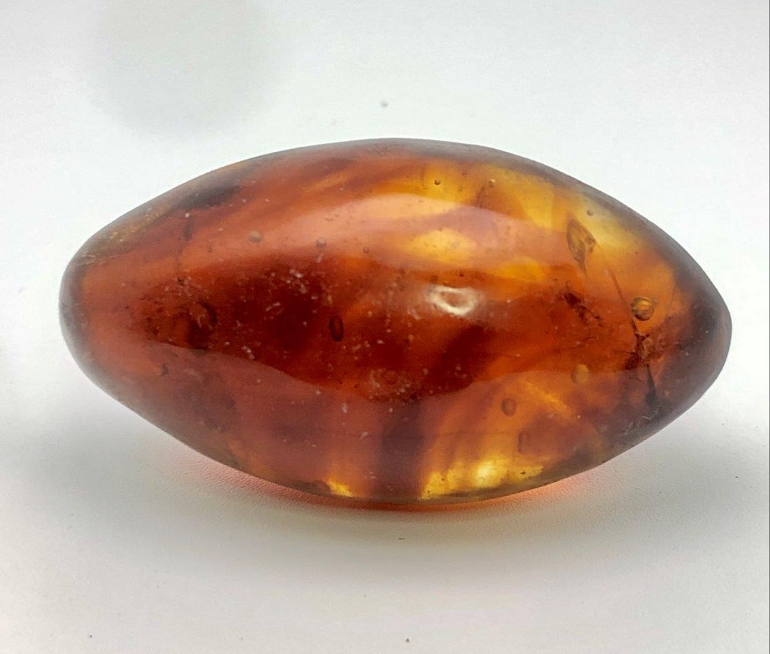 Carved Natural Glass Egg With Golden Inclusions ? 129 G Decorative ...