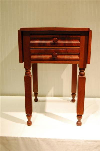 19th Century American Empire Two Drawer Work Table