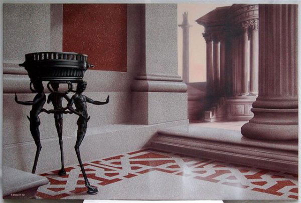 Michael Sheets,Oil Painting on Canvas, Scene of Pompeii