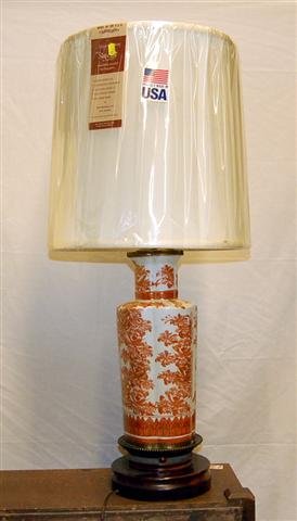 32: Chinese Export Porcelain Lamp - Orange Fitzhugh pat