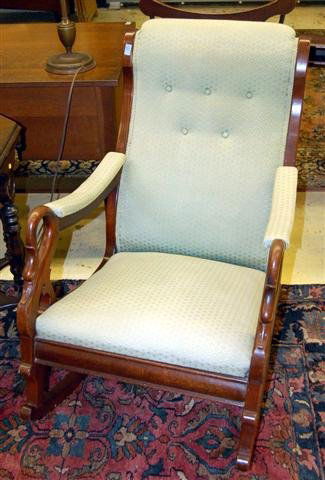39: Mahogany Gooseneck Rocker - 38" tall