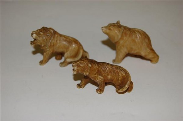 247: Three Miniature Ivory Animals