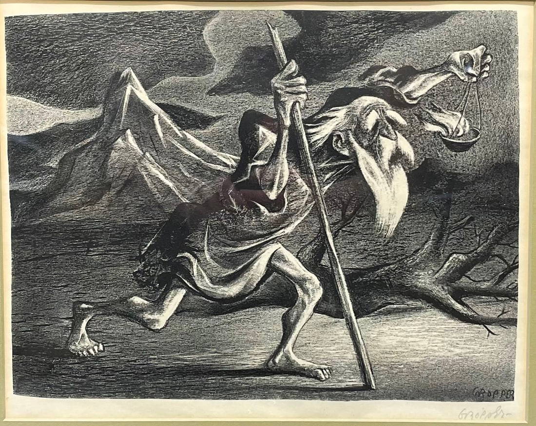 Diogenes Lithograph By William Gropper Auction