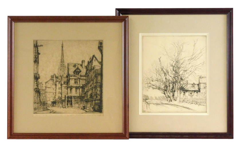 +two Etchings By Ernest David Roth (american, 1879 1964), "veterans ...