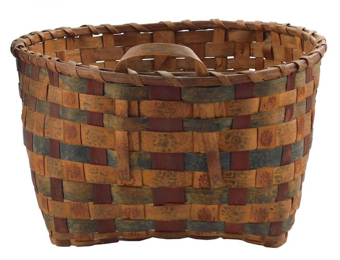Tribal: Native American Early Woven Splint Basket For Berry Picking ...