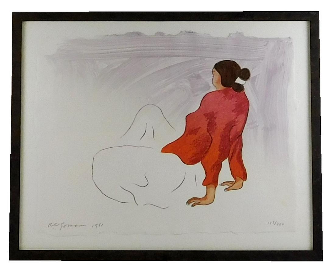Rudolph Carl Gorman (navajo, 1931 2005), "kay Bah" 1991, Serigraph ...