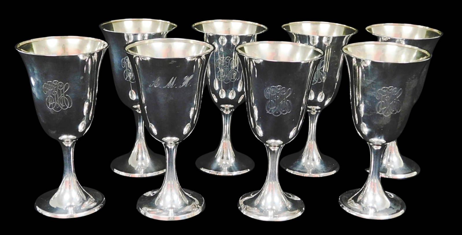 Sterling: Eight Gorham Holloware Water Goblets, American C. 1931 ...