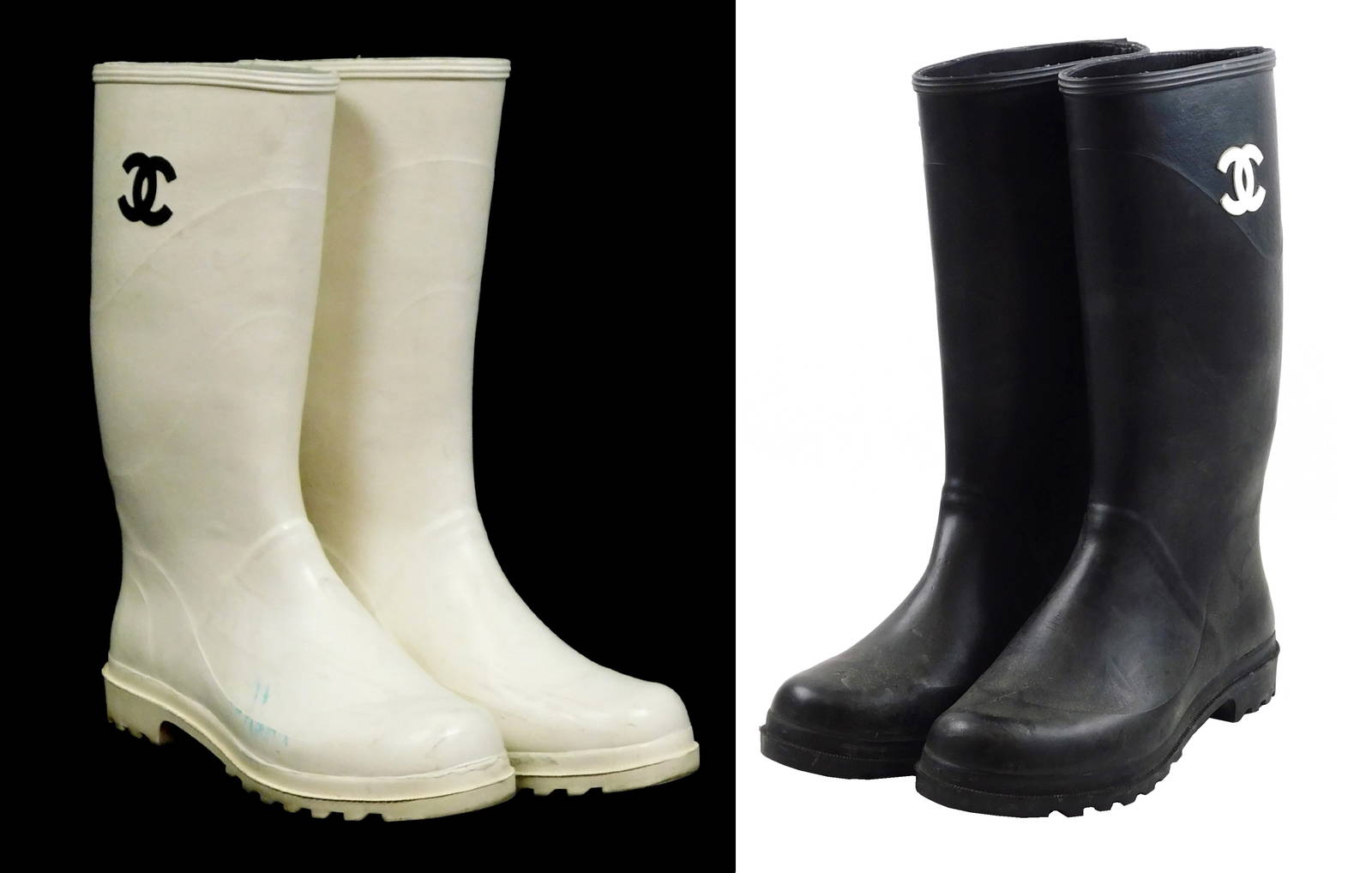 Designer: Vintage Chanel Rubber Rainboots/ Wellies, Last Quarter Of The ...