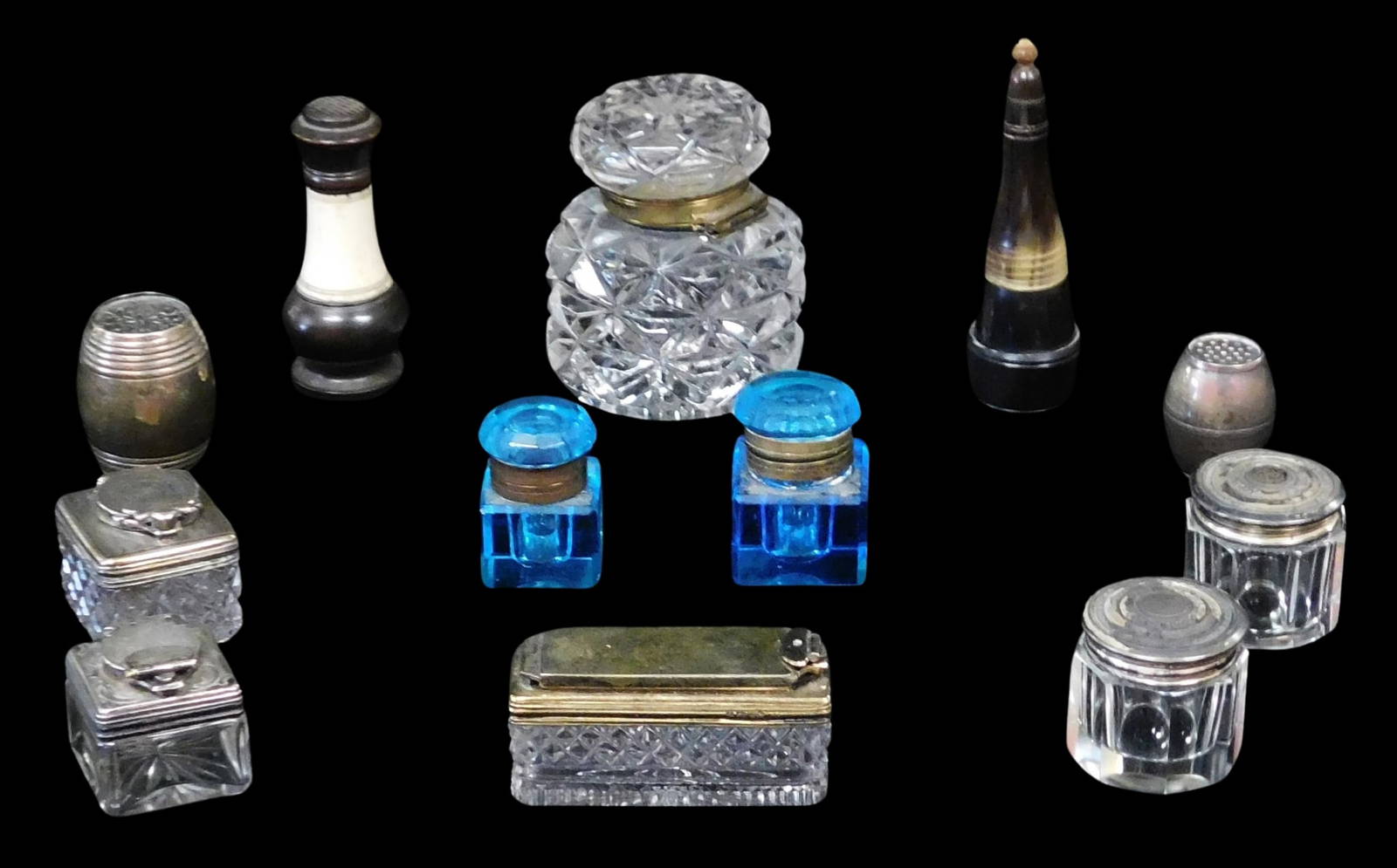 Twelve Inkwells And Other Writing Accessories, Including: Three ...