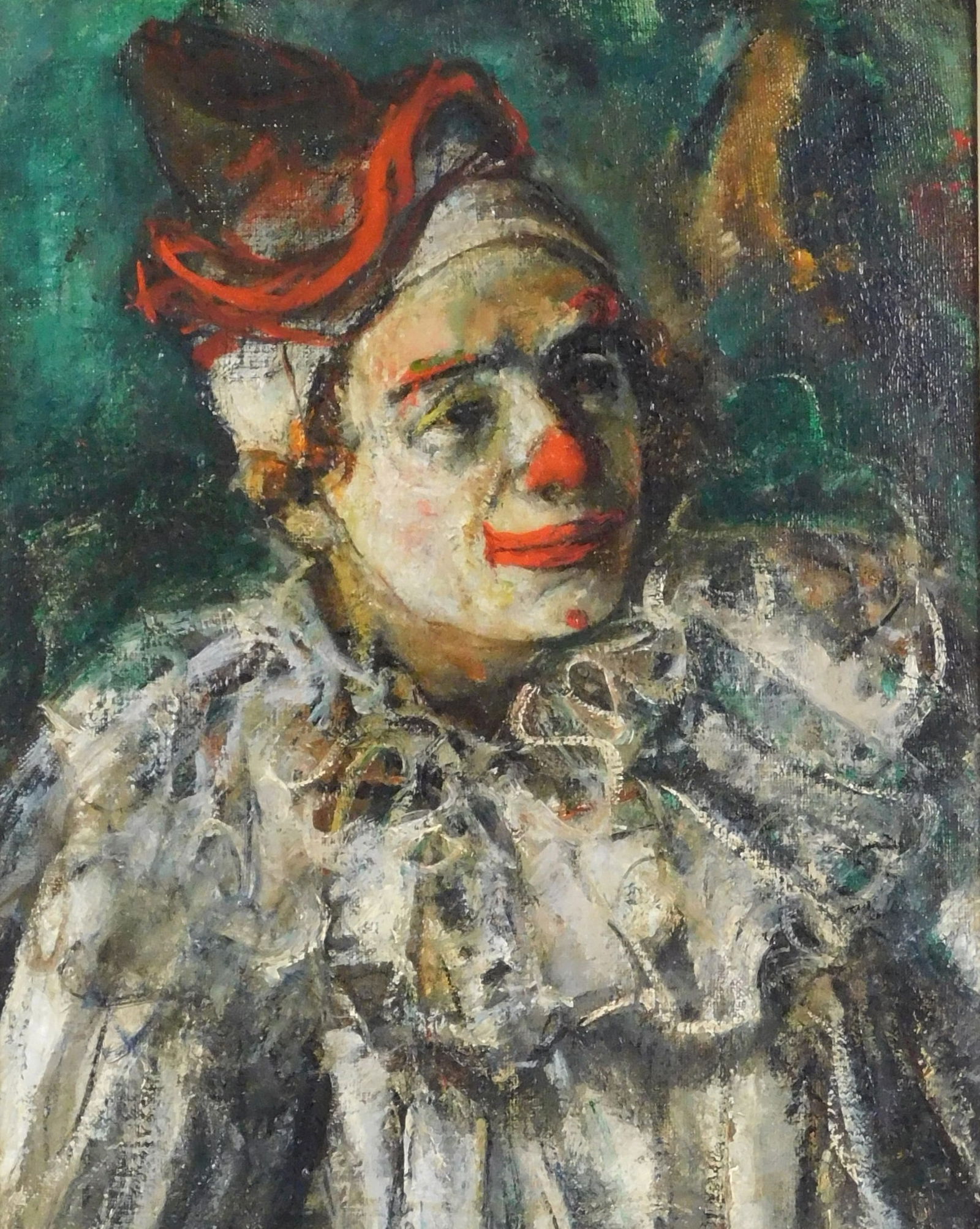 20th C. Portrait Of A Clown In The Manner Of Ruth Gikow (ukrainian ...