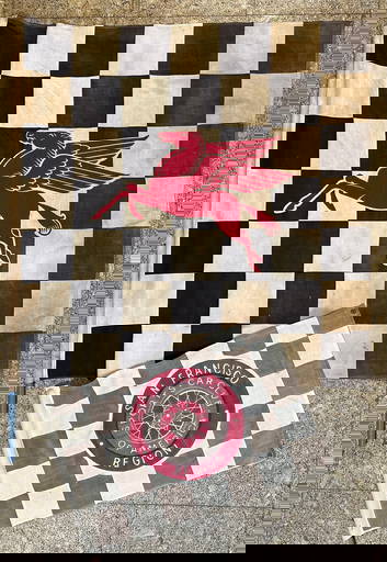 Two Checkered Race Flags Mobil Oil Pegusas, 36 Square And San Francisco ...
